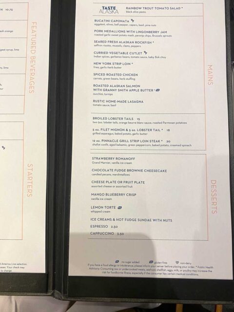 Holland America Dining Guide: MDR Menus With Photos Of Our Delicious Meals