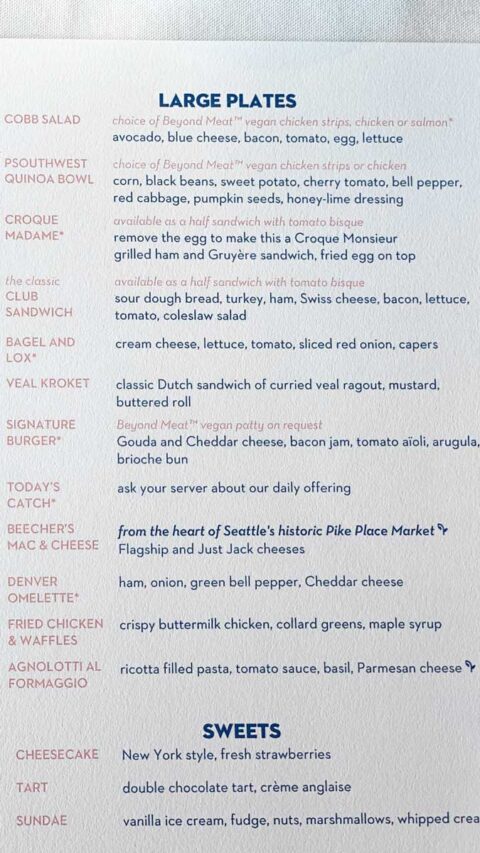 Holland America Dining Guide: MDR Menus With Photos Of Our Delicious Meals