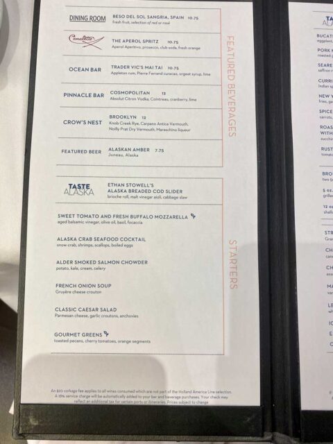 Holland America Dining Guide: MDR Menus With Photos Of Our Delicious Meals