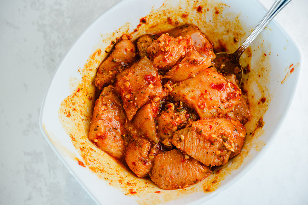 Authentic Mediterranean Chicken Kabobs With Grill Pan