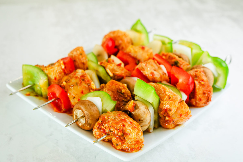 Authentic Mediterranean Chicken Kabobs With Grill Pan