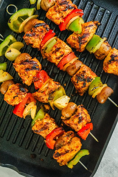 Authentic Mediterranean Chicken Kabobs With Grill Pan