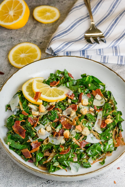 Easy Sautéed Collard Greens With Crispy Pancetta