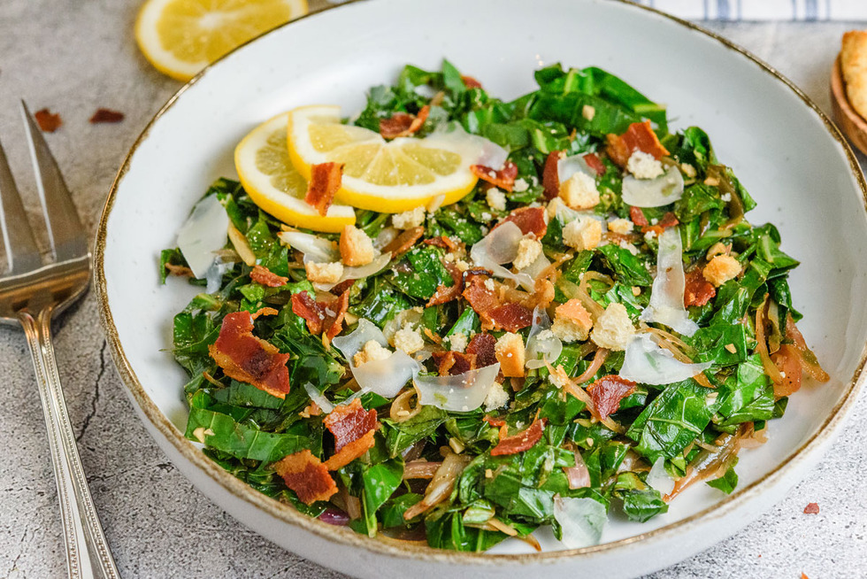 Easy Sautéed Collard Greens With Crispy Pancetta